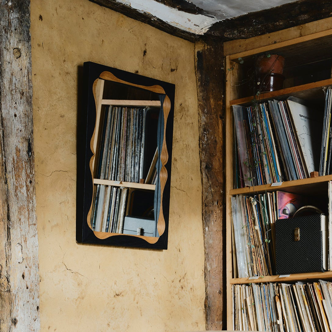 Bow Mirror, Small - Ebonised with Natural Oak – ALFRED NEWALL